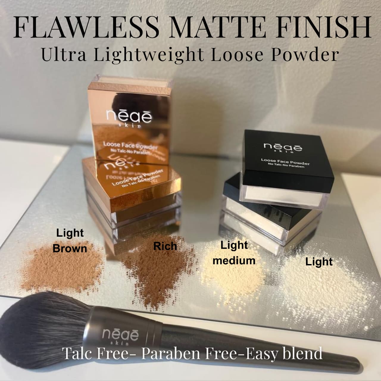 Loose Face Powder - Talc-Free, Paraben-Free Hybrid Boron Nitride ...