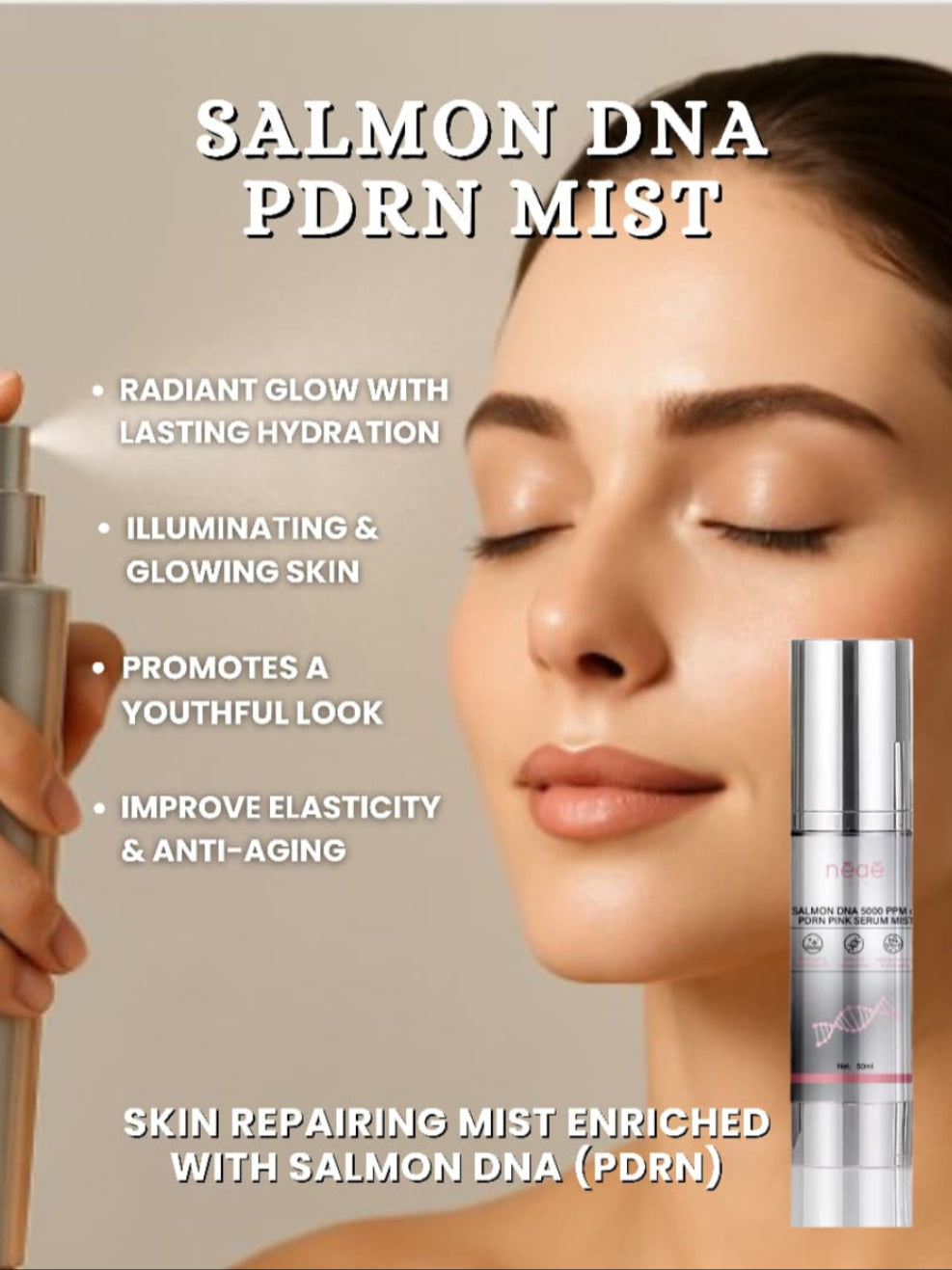 Salmon DNA PDRN Mist – Niacinamide, Hyaluronic Acid & Alpha Arbutin ...